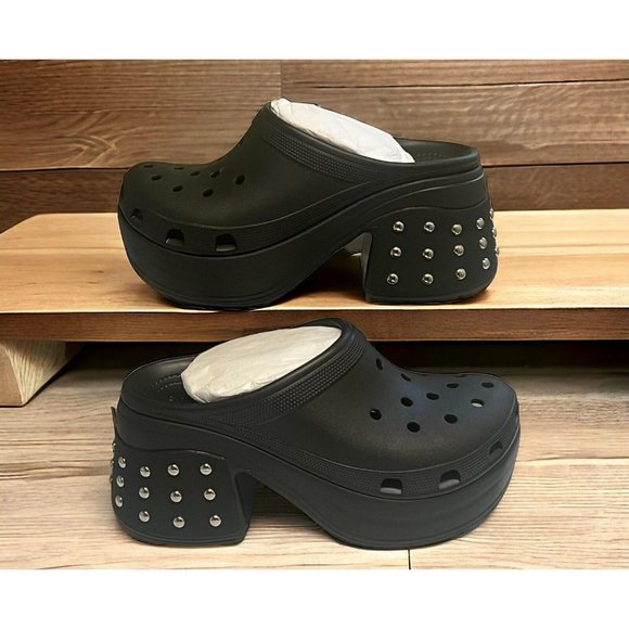 CROCS | Shoes | Crocs Siren Studded Clog Black Womens Sizes 209017001 ...
